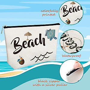 Yilloog 6 Pieces Beach Cosmetic Bag for Women Beach Makeup Bag Accessories Travel Organizer Bag Pouch Presents for Women Kids Gifts