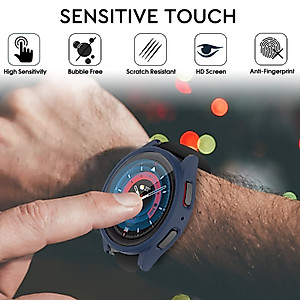 Bougraite 12+4 Pack Case for Samsung Galaxy Watch FE/5/4 40mm with Tempered Glass Screen Protector, Waterproof Hard PC Bumper Scratch Resistant Protective Cover Compatible with Galaxy Watch FE/5/4 40mm