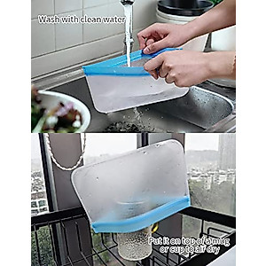 Reusable Food Storage Bags - Axbima 8 PACK PEVA Reusable Freezer Bags for Sandwich - Stand-up Reusable Snack Zip lock bags for Home/Travel Meat Fruit Vegetables Cereal Nuts (Multicolored)