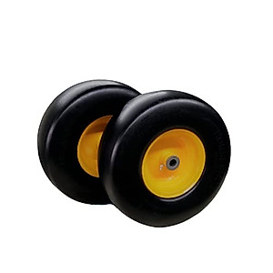 HORSESHOE New Commercial Solid 13x5.00-6 Flat Free Smooth Tire on Steel Wheel for Riding Lawn Mower (Deck 36"-68") Garden Tractor - Center hub 3.25"-5.9" - Bore ID 5/8" 135006 (2)