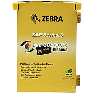 Zebra 2pack-800033-340 True Colours iSeries High-Capacity YMCKO Color Ribbon for ZXP Series 3 Card Printers. Replaces Zebra 800033-340. 560 Total Prints.