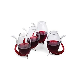 Fox Run Hand Blown Glass Port Sippers, Set of 4, 2.75 Ounces, Clear