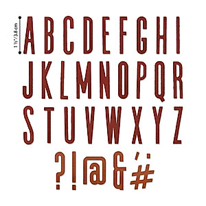 Sizzix Thinlits Die Set 65 Pack Alphanumeric Classic Upper Case by Tim Holtz, Multicolor