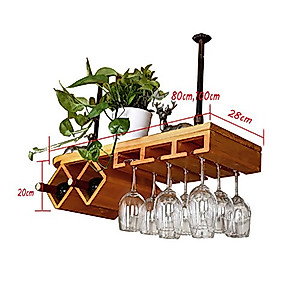 Stylish Simplicity European Solid Wood Wine Rack Wine Rack Wine Glass Rack, PIBM, b, 100 * 28 * 20cm