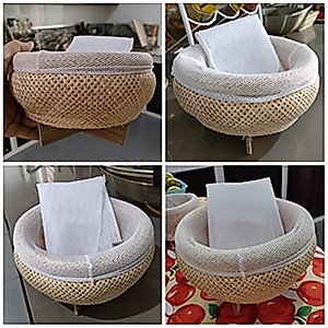 Bamboo Sticky Rice Basket Hand made 100% Eco-Friendly Prestige Collection Food Safe for Cooking Cloth + 2 piece Family Electric Cooker Steamer