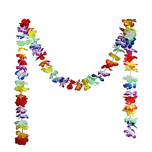 Fighting to Achieve 98ft Tropical Hawaiian Flower Lei Garland Hibiscus Flower Garlands for Party Decorations