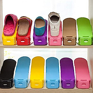 Msheng Adjustable Simple Double - Layer Plastic Integrated Shoe Rack Shoe Holder Household Power Saving Shoe Storage Rack 05