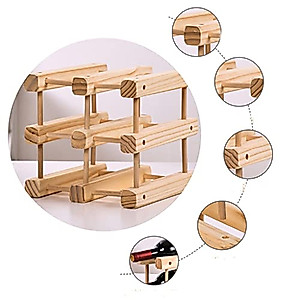 DOUBA Household Wine Rack Classical Wine Rack Fixed Wooden Wine Bottle Storage Rack Bar Display Rack Wine Rack