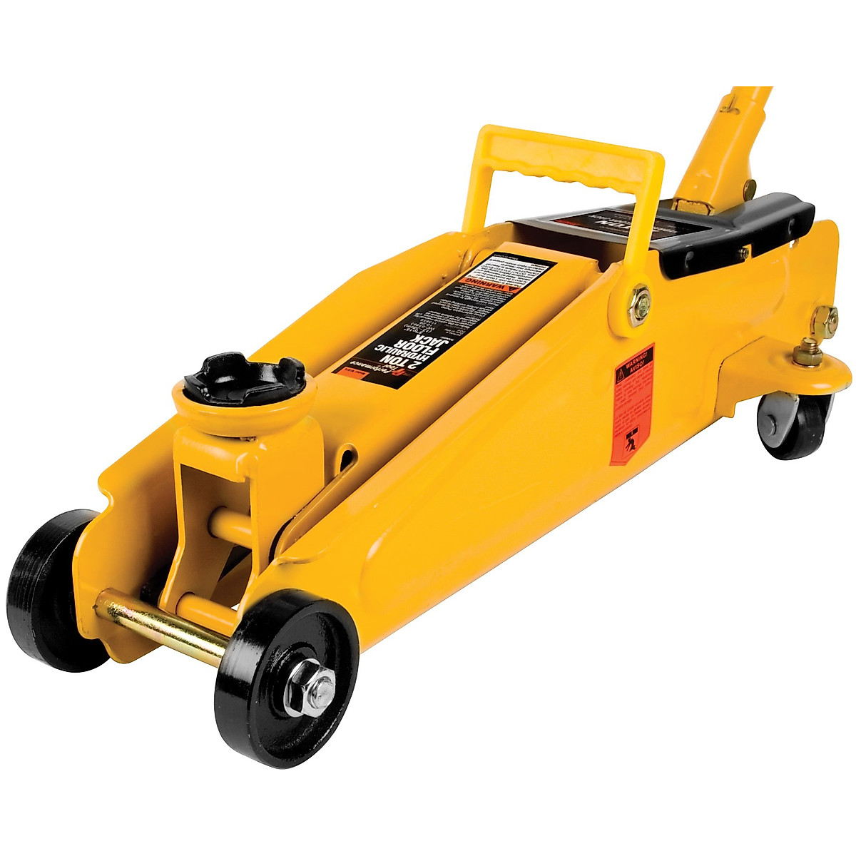 Performance Tool W1614 2 Ton (4,000 lbs.) Capacity Floor Jack Made With Heavy Duty Steel And Swivel Rear Casters