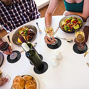 24 Pcs Silicone Coasters with 4 Holder, Drink Coasters Anti Slip Base Heat Resistant Coasters for Glass, Wood Tables, Dishwasher Safe Fits Drinking Glasses