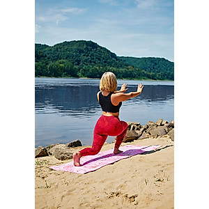 Victor Fitness Pink Camouflage Eco-Friendly Yoga Mat - Premium TPE Material, Non-Slip Texture, Lightweight & Durable - Ideal for Hot Yoga, Pilates, and Bikram - Includes Carrying Strap