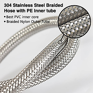 Trywell Bathroom Faucet Supply Lines Connector Stainless Steel Braided Supply Hose M10 Compressor Connector and 3/8-Inch Female Compression Thread x M10 Male Connector, 24-Inch x 2 Pcs (1 Pair)