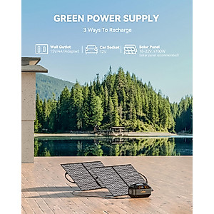 GOFORT Portable Power Station 330W 299Wh Power Supply Solar Generator Backup Battery Pack with 110V Pure Sine Wave AC Outlets USB QC 3.0 DC Port for Home Emergency Outdoor Camping RV Travel