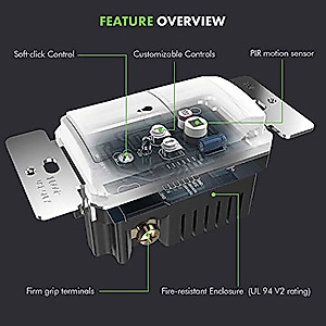 TOPGREENER Motion Sensor Switch, Ambient Light Level Detector, Neutral Required, 150W LED/CFL, Occupancy & Vacancy Modes, Single Pole (Not for 3-Way), TDOS5-M-W, White