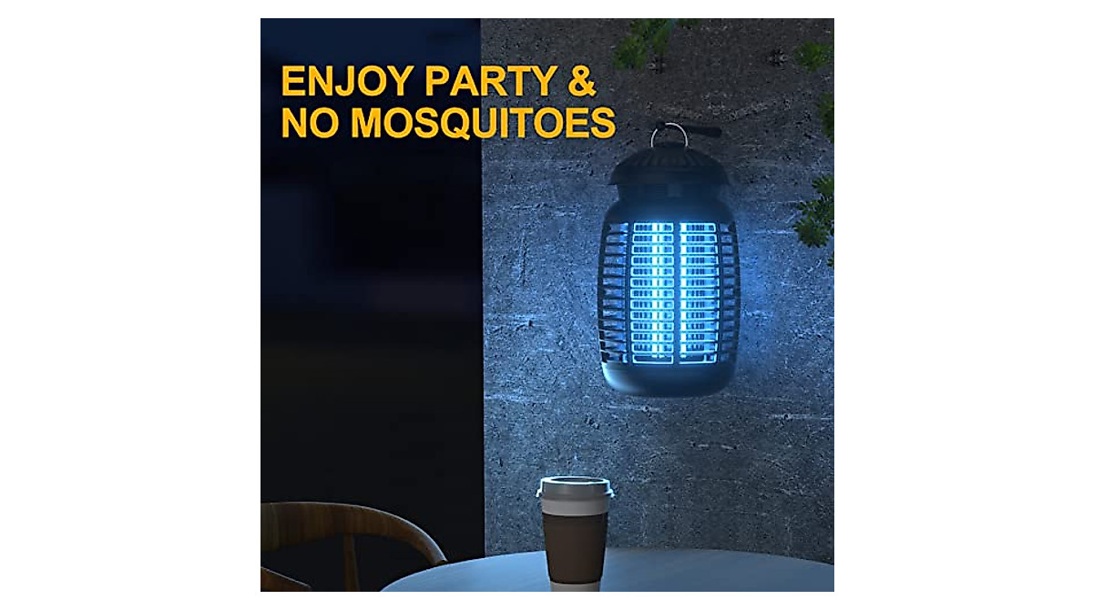 Bug Zapper with Light Sensor, Electric Insect Killer Waterproof 4200V ...
