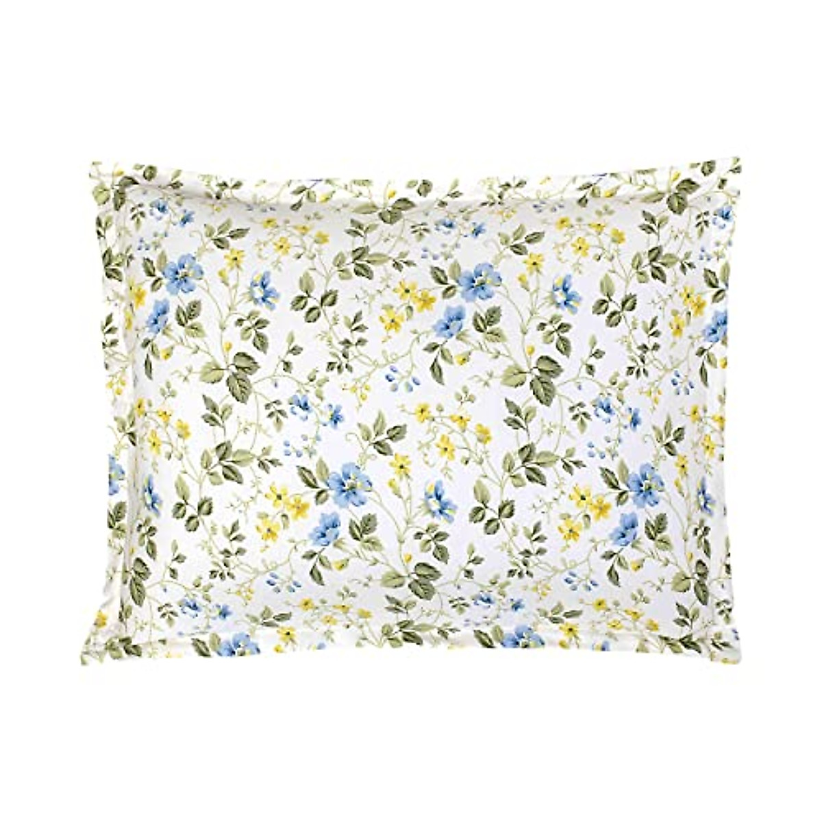 Laura Ashley Home - King Duvet Cover Set, Cotton Sateen Reversible Bedding with Matching Shams, All Season Home Decor (Meadow Floral Blue, King)