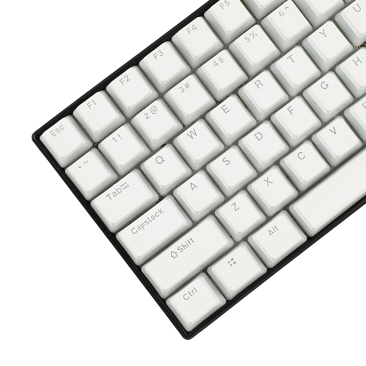 YMDK 128 ANSI ISO OEM Profile PBT Doubleshot Shine Through Pudding Keycaps White Sealed Legend for MX Mechanical Keyboard 61 68 87 104