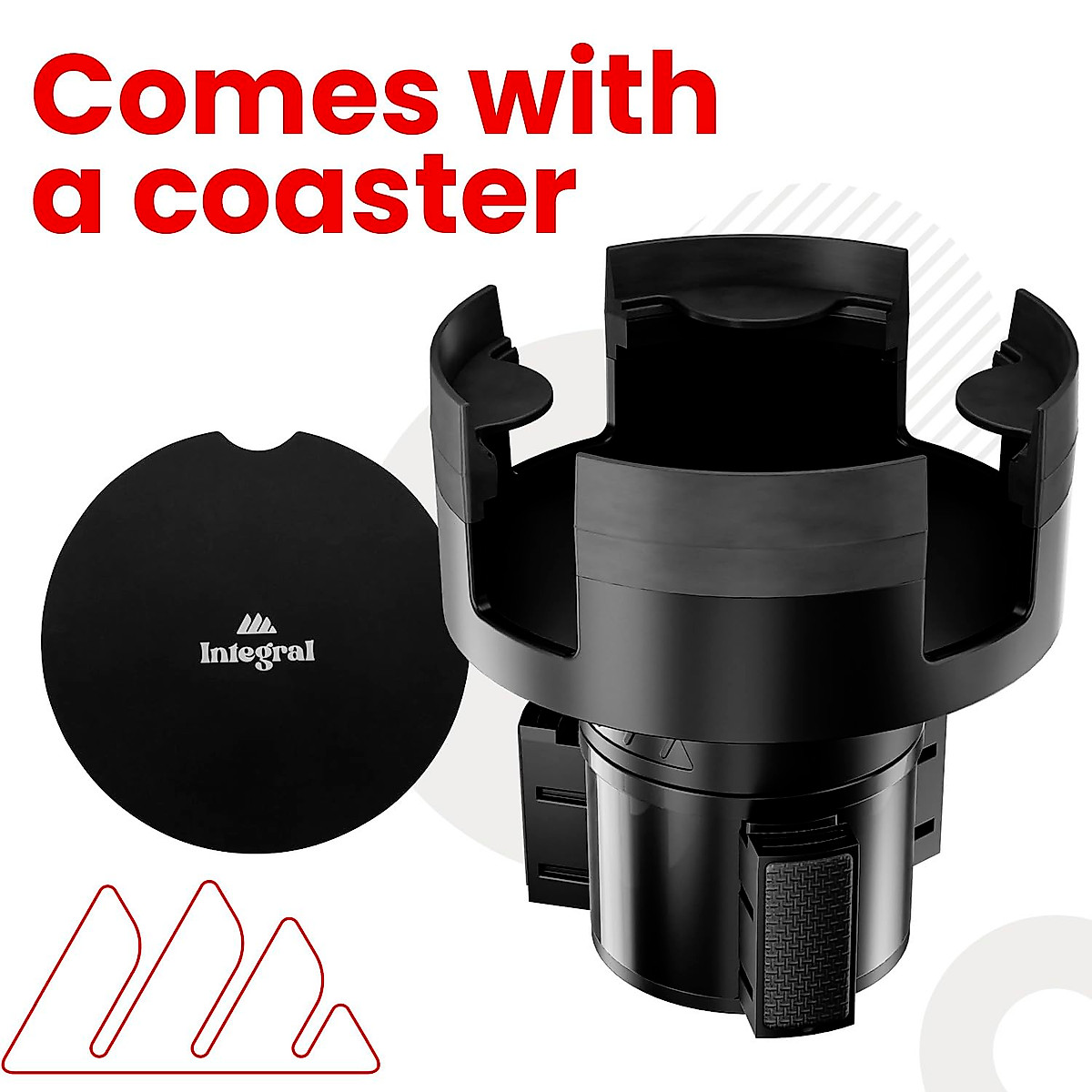 Integral Mug Integrator Expandable Mug Holder - YETI 14oz Rambler Cup Holder - Coffee Mug Car Cup Holder Expander with Adjustable Base - Rubber Tabs Hold Most Coffee Mugs Ramblers 10oz