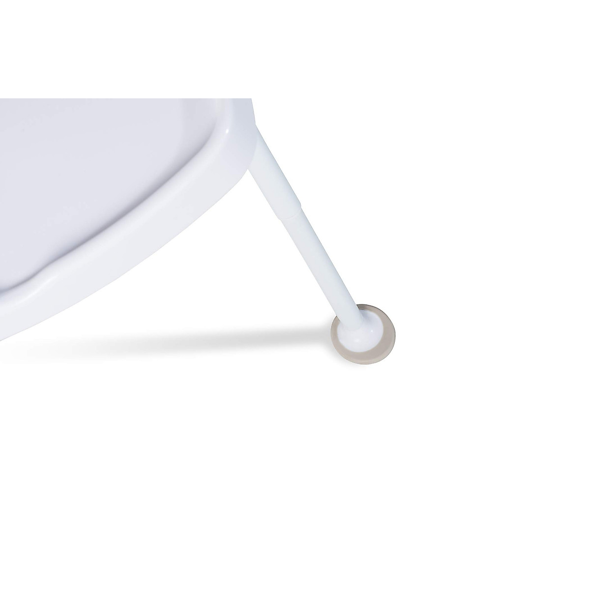 Foundations Secure Sitter 7-13" Adjustable Height Feeding Chair, 1 Pack, Stable “No Tip” Feet, 3-Point Adjustable Harness, Removable Tray, Easy to Clean, Smooth Plastic (White/Tan)