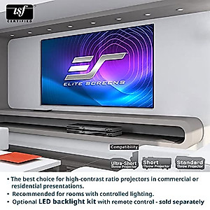 Elite Screens Aeon Series, 150-inch 16:9, 8K / 4K Ultra HD Home Theater Fixed Frame EDGE FREE Borderless Projector Screen, CineWhite UHD-B Front Projection Screen, AR150WH2, 150-inch / 16:9