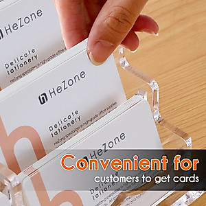 Business Card Holder for Desk, Multiple Cards Display Stand Rack for Women and Men, Clear Acrylic Card Organizer 9 Slot 3 Tiers