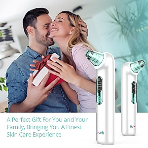 Blackhead Remover Pore Vacuum - Hotsch Blackhead Removal Tool, Pore Cleaner Electric Acne Extractor Kit, LED Display USB Rechargeable with Upgraded Blue Light 4 Replaceable Suction Probes