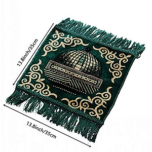 XINNI Portable Islamic Muslim Salah Pocket Prayer Rug Mat Carpet Soft Thick Mini