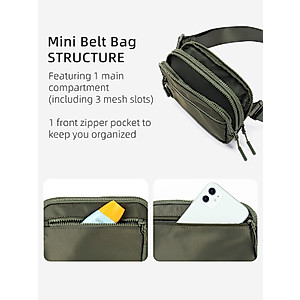 WESTBRONCO Fanny Packs for Women Men, Belt Bag with 4 Zipper Pockets, Fashion Waist Packs, Lightweight Crossbody Bags with Adjustable Strap for Workout/Running/Hiking (Green)