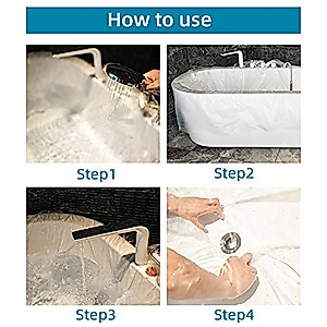Overmonup 15 Pack Disposable Bathtub Cover Liner, Giant Bathtub Liner Plastic Bag, for Salon, Household and Hotel Bath Tubs (102 x47Inch)