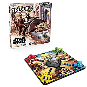 Hasbro Gaming Trouble: Star Wars The Mandalorian Edition Board Game for Kids Ages 5 and Up, Multicolor