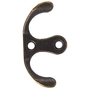 10 Pack Wall Hooks Coat Hooks, Heavy Duty Towel Hook Double Prong Robe Hanger Wall Mounted Coat Rack Retro Utility Hooks for Hanging Towels Clothes Robes Bag Key Cup Hat, Zinc Alloy, Bronze