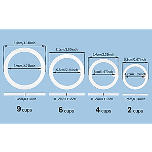 Sivaphe 6 Cups Stovetop Espresso Coffee Maker Replacement Parts Stainless Steel Moka Pot, 1 Filter and 3 Silicone Gasket Seals