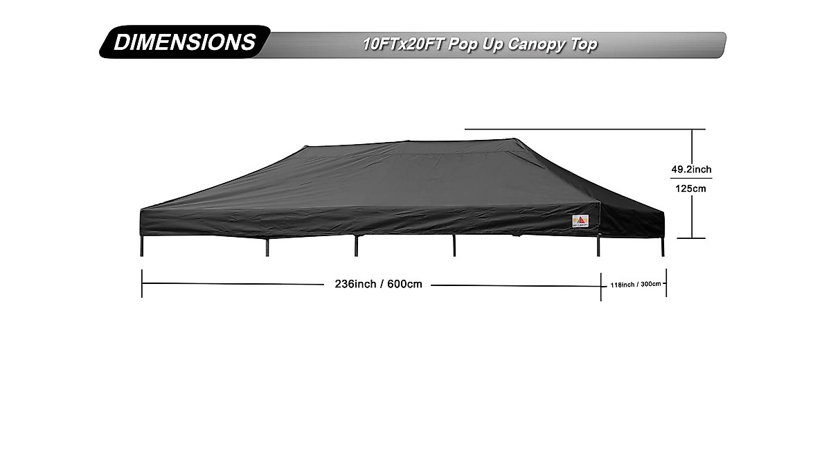 ABCCANOPY 10x20 Canopy Replacement Top - Waterproof & Durable