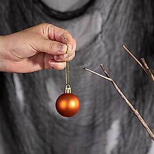 Deloky 36 Pcs Halloween Glitter Hanging Ball- 1.6 Inch Halloween Shatterproof Ball Ornaments- Shiny Tree Ball Ornaments for Halloween Christmas Party Tree Decoration