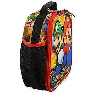 SUPER MARIO Bros Boy's Girl's Meal Holder, Soft Insulated School Lunch Box (One Size, Red/Multi)