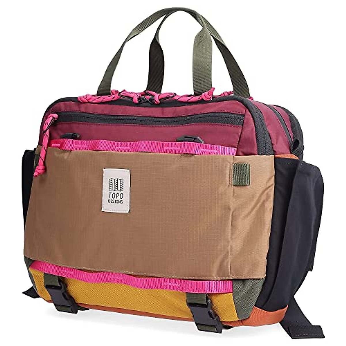 Topo Designs Mountain Cross Bag Burgundy/Dark Khaki One Size