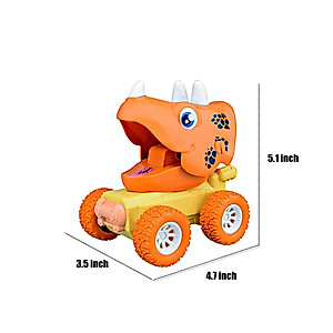 Dinosaur Toy,Press&go Dinosaur car Toy for Kids 3+ Year Old Push and go Toy car for boy(Wheel Color Random)