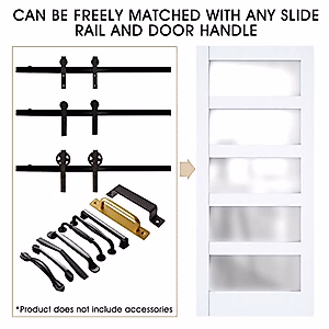 ARKHJEM Glass Sliding Barn Door 36''x84'' Sturdy Barn Door Slabs, Assembly Needed, Barn Doors for Home 5 Panel of Frosted Glass Easy Installation for Living Room Bathroom (No Hardware Include)