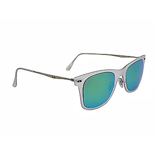 Ray-Ban Wayfarer Light RB4210 - 646/55 Sunglasses Transparent; Silver w/ Blue Mirror 50mm