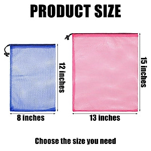 Funtery 24 Pcs Mesh Bags Drawstring Mesh Laundry Bag Stuff Sack Nylon Bags Camping Nylon Drawstring Bag Mesh Bag with Drawstring Cord for Toys (13 x 15 Inch)