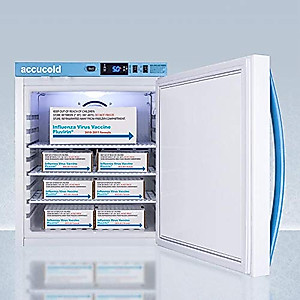 Accucold 1 cu ft Countertop Pharma-Vac Medical Refrigerator w/Solid Door - Temperature Alarm, 115v