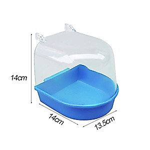 Parrot Bathing Hanging on Cage Birdbath Bird Supplies Plastic Box Cage Accessories for Pet Shower(Yellow)
