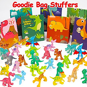 36 PCS Dinosaur Bulk Toys Goodie Bags Stuffers Gifts for Kids School Prizes for Classroom Birthday Party Favors for Boys Girls Cupcake Toppers Pinata Fillers Treasure Box Toys