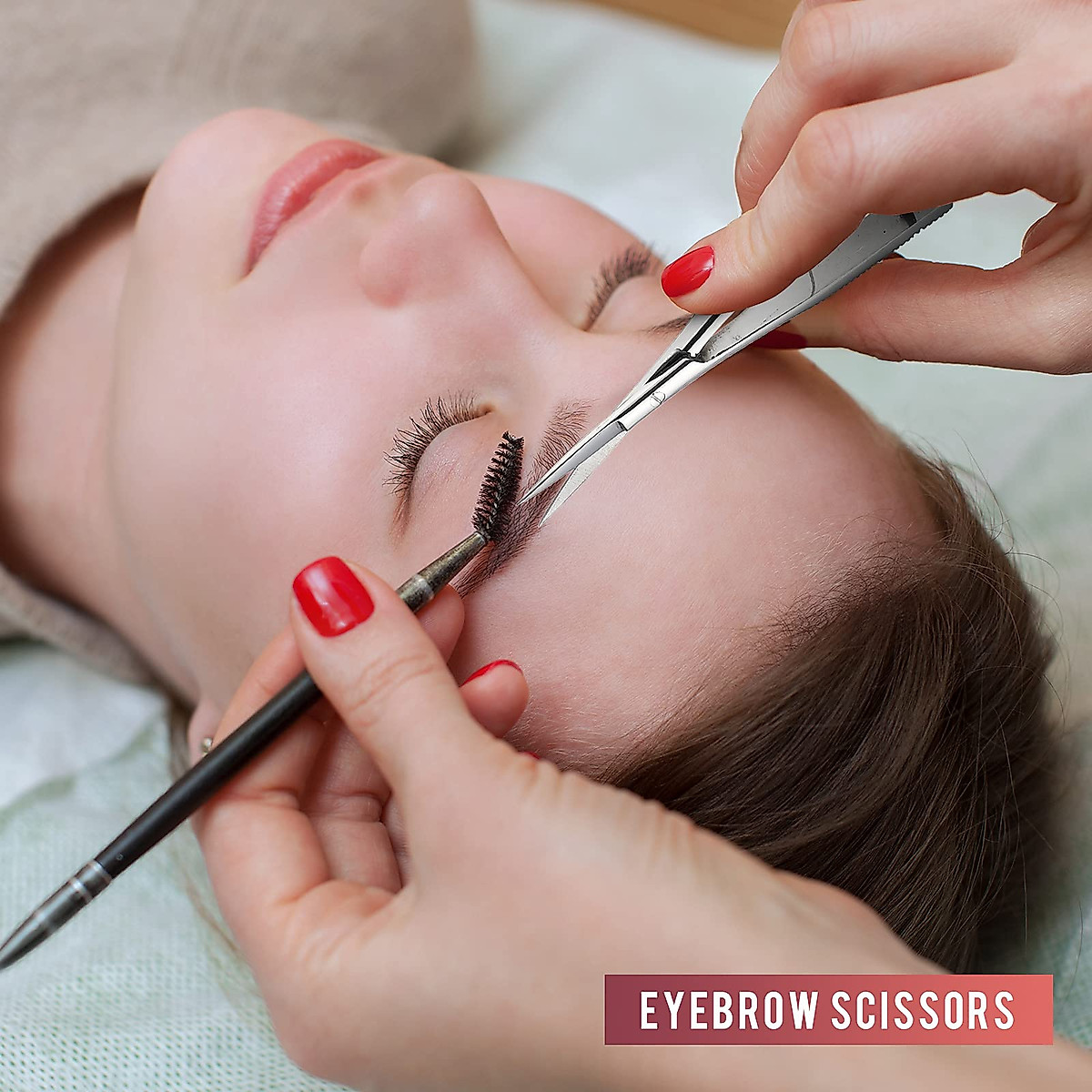 Shynai 2 Pieces 4.7 Inch Embroidery Sewing Scissor Spring Action Scissor Thread Stainless Steel Cutting Scissor Eyebrow Trimming Scissor (Silver)