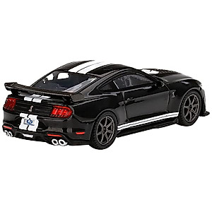 Shelby GT500 Shadow Black with White Stripes Limited Edition to 3600 Pieces Worldwide 1/64 Diecast Model Car by True Scale Miniatures MGT00334