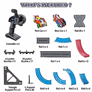 Losbenco Slot Car Race Track Sets for Boys and Kids, Dual Racing Game Toy with 2 Slot Cars and Controllers, Race Track Toy Gifts for Boys and Girls Ages 6 7 8-12
