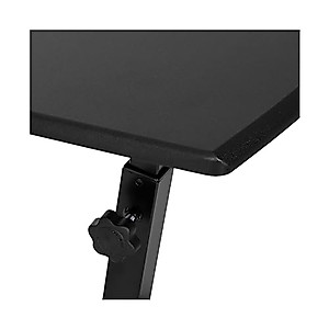 Seville Classics Airlift Height Adjustable Mobile Rolling Laptop Cart Computer Workstation Desk Table for Home, Office, Classroom, Hospital, w/Wheels, Flat (24") (New Model), Black
