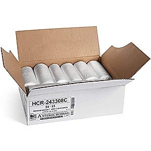 Aluf Plastics 12-16 Gallon Clear Trash Bags (1000 Count) - 24" x 33" - 8 Micron Equivalent High Density Value Garbage Bags for Bathroom, Office, Industrial, Commercial, Janitorial, Recycling