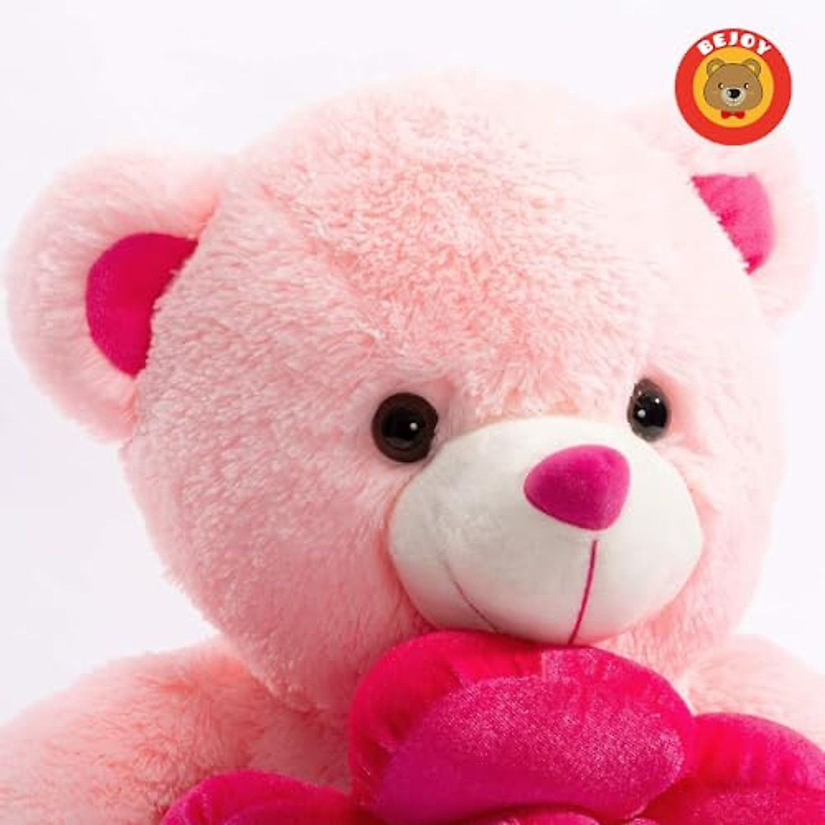BEJOY Teddy Bear Stuffed Animals Plush Bear Holding Rose Soft Plush Toy Valentine's Day, 16 Inch, Pink