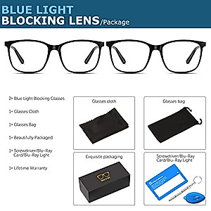Oilway Blue-Light Blocking Glasses Computer Reading/Gaming/TV/Phones Glasses Fashion Anti Eyestrain UV Glasses for Women Men